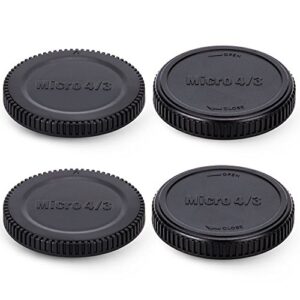 2 Pack JJC Body Cap and Rear Lens Cap Cover Kit for Micro 4/3 DSLR Cameras and Micro 4/3 Mount Lenses