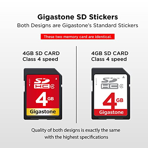 Gigastone 4GB SD Card SDHC Class 4 Memory Card for Photo Video Music Voice File DSLR Camera DSC Camcorder Recorder Playback PC Mac POS, with 1 Mini case