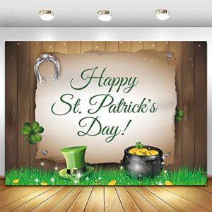 7x5ft happy st.patrick’s day backdrop for photography irish spring lucky green shamrocks gold coins photo background for saint patrick’s day party decorations banner photo booth