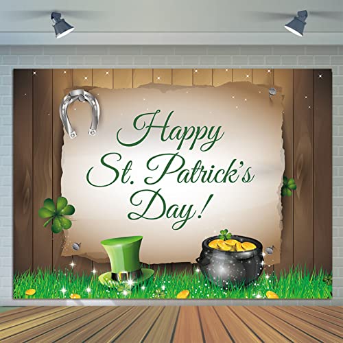 7x5ft Happy St.Patrick's Day Backdrop for Photography Irish Spring Lucky Green Shamrocks Gold Coins Photo Background for Saint Patrick's Day Party Decorations Banner Photo Booth