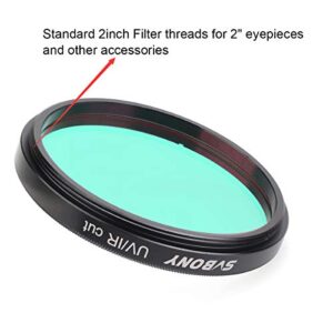 SVBONY Telescope Filter UV IR Cut Block Filter Infra Red Filter CCD Camera for Astrophotography Telescope UV Filter 2 inch Threads for DSLR Camera