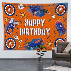 Maijoeyy 7x5ft Dart War Nerf Happy Birthday Backdrop Nerf Party Supplies Nerf Party Decorations Banner