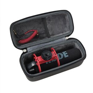 hermitshell eva hard protective case fits rode videomic go light weight on-camera microphone