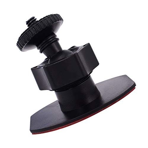 iSaddle CH01B 1/4" Thread Camera Mount Mini Double-Sided Adhesive in Dash Cam Mount Holder - Universal Tripod Permanent Holder Fits Sony/Ricoh/HP/GoPro/Oculus (M4 M6 Screw Join Ball Included)