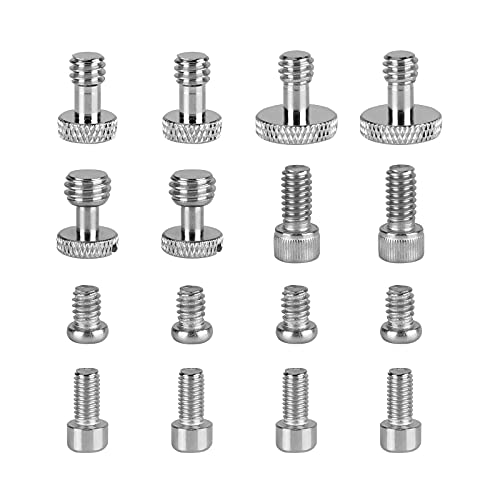 CAMVATE 1/4"-20 & 3/8"-16 & M5 Thread Screw Nuts Assortment Kit for DSLR Camera Cage Rig & Accessories Assembly (16 PCS) - 2777