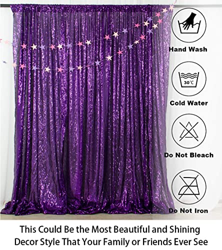 Sequin Backdrop Curtain 5FTx7FT Purple Sequin Photo Booth Backdrop Window Curtain DIY Wedding Backdrop Purple Shimmer Backdrop Baby Shower Backdrop Grad Party Birthday