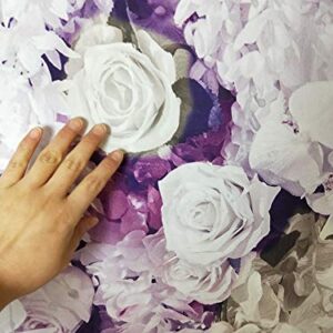 2.2x1.5m Photography Backdrops Purple Flowers Curtain Wedding Backdrop Bridal Shower Spiral Decorations Floral 3D Backdrop Table Dessert Decor Photoshooting Background XT-6708