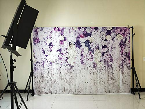 2.2x1.5m Photography Backdrops Purple Flowers Curtain Wedding Backdrop Bridal Shower Spiral Decorations Floral 3D Backdrop Table Dessert Decor Photoshooting Background XT-6708