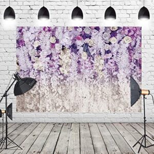 2.2x1.5m Photography Backdrops Purple Flowers Curtain Wedding Backdrop Bridal Shower Spiral Decorations Floral 3D Backdrop Table Dessert Decor Photoshooting Background XT-6708