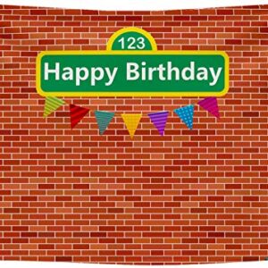 DePhoto Brick Wall Backdrop 1st Girl or Boy Birthday Party Baby Shower Photography Seamless Vinyl Photo Background Studio Prop PGT529A 7x5ft