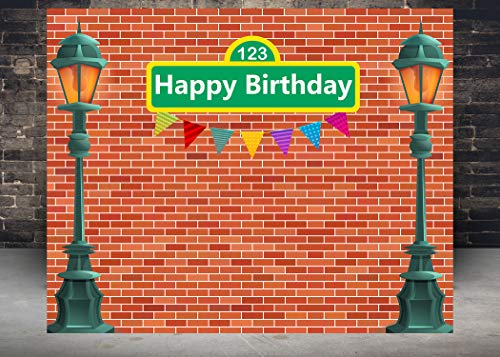 DePhoto Brick Wall Backdrop 1st Girl or Boy Birthday Party Baby Shower Photography Seamless Vinyl Photo Background Studio Prop PGT529A 7x5ft