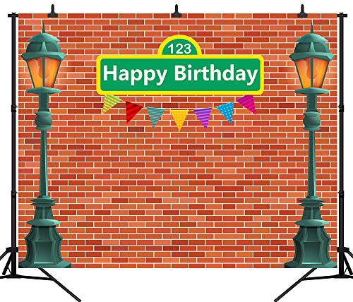 DePhoto Brick Wall Backdrop 1st Girl or Boy Birthday Party Baby Shower Photography Seamless Vinyl Photo Background Studio Prop PGT529A 7x5ft