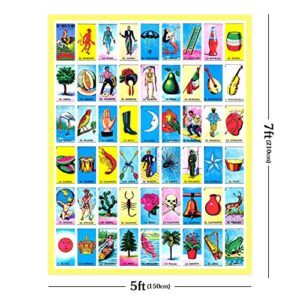 Mexican Party Theme Loteria Backdrop 5 x 7 ft Lottery Card Photography Picture Mexican Bingo Photos Adult Children's Party Supplies Decorations