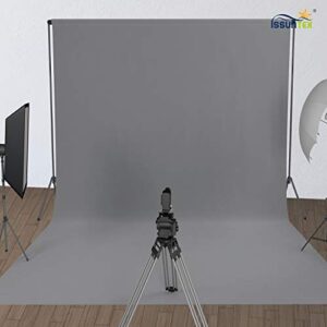 ISSUNTEX 6X9 ft Background Muslin Backdrop, Photo Studio, Collapsible High Density Screen for Video Photography and Television-Gray