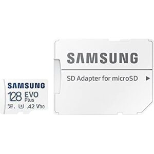 Samsung Evo Plus microSD SDXC U3 Class 10 A2 Memory Card 130MB/s with SD Adapter 2021 (128GB)