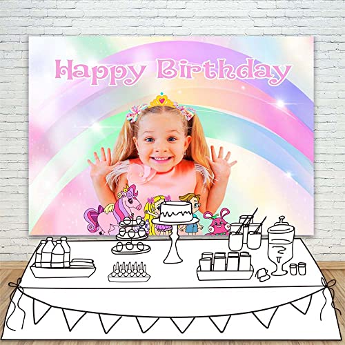 SIMILAR Love Diana Birthday Party Supplies Backdrop Pink Happy Birthday Princess Diana Background for Girl 1st Birthday Vinyl Rainbow Backgrounds Backdrops for Kids Party Decorations, 5x3ft