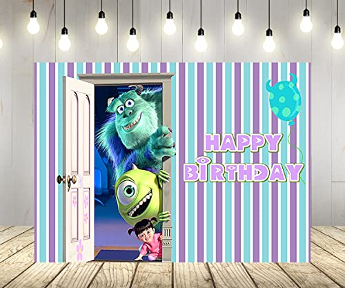 Monster Inc Backdrop for Birthday Party Supplies Monster Inc and Boo Baby Shower Banner for Birthday Party Decoration 5x3ft