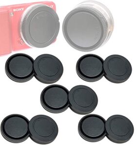 (5 packs) fotasy e mount rear back lens cap body cap, sony emount camera lens cover body cap, fe lens cap fits nex5t nex-6 nex-7 a6500 a6400 a6300 a6000 a5100 a5000 a3500 a3000 a7 a7r a7s ii iii a9