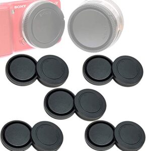 (5 Packs) Fotasy E Mount Rear Back Lens Cap Body Cap, Sony EMount Camera Lens Cover Body Cap, FE Lens Cap fits NEX5T NEX-6 NEX-7 a6500 a6400 a6300 a6000 a5100 a5000 a3500 a3000 A7 A7R A7S II III A9