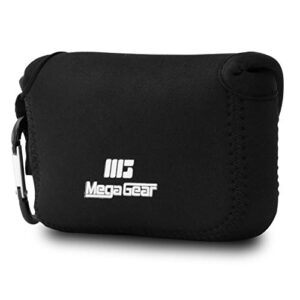 MegaGear ''Ultra Light'' Neoprene Camera Case Bag with Carabiner for Panasonic Lumix DC-ZS80, DC-ZS70, DMC-ZS100, DC-TZ95, DC-TZ90, DMC-TZ100 (Black)