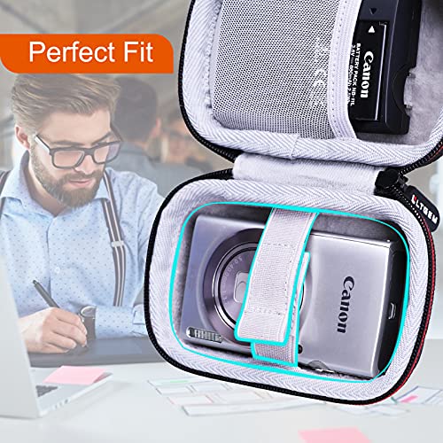 L LTGEM Hard Carrying EVA Case for Canon PowerShot ELPH 360 / 180 / 190 Digital Camera-Storage Protective Bag