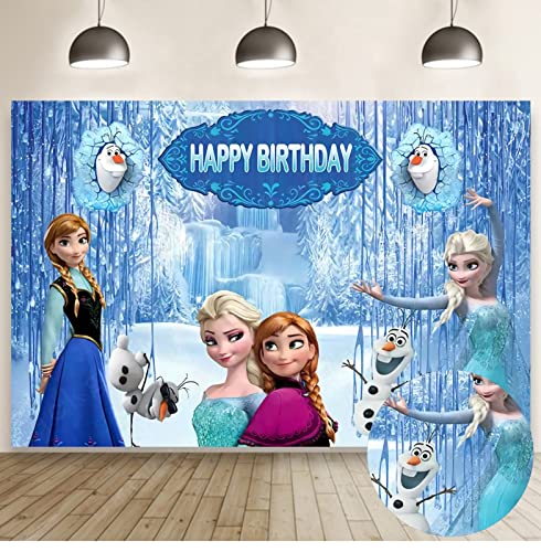 Frozen Birthday Party Supplies Photography Backdrop Girls Princess Birthday Party Table Decorations Banner Backgrounds Baby Shower Photos7x5ft