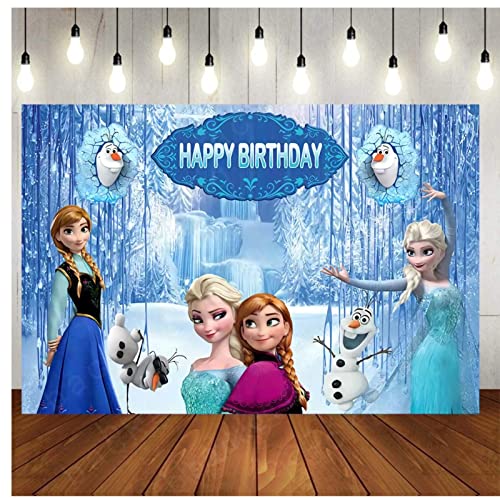 Frozen Birthday Party Supplies Photography Backdrop Girls Princess Birthday Party Table Decorations Banner Backgrounds Baby Shower Photos7x5ft