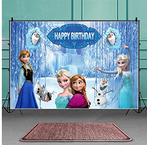 Frozen Birthday Party Supplies Photography Backdrop Girls Princess Birthday Party Table Decorations Banner Backgrounds Baby Shower Photos7x5ft