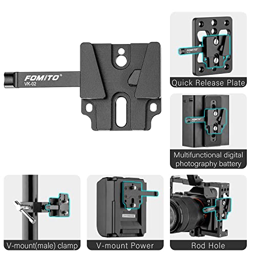 Fomito V-Mount V-Lock Base Station Quick Release Plate VK-02