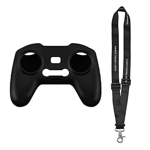 FPV Remote Controller Silicone Protect Cover and Adjustable Lanyard for DJI FPV and DJI Avata Drone Combo Accessories (Black)