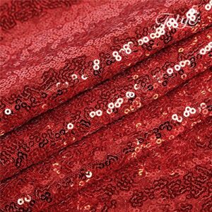 TRLYC 4Ft7Ft Photo Booth Backdrop Red Sparkly Wedding and Party Curtain