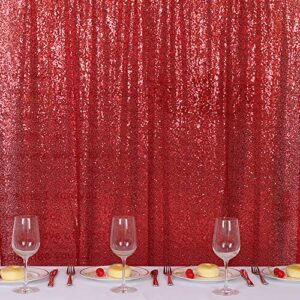 TRLYC 4Ft7Ft Photo Booth Backdrop Red Sparkly Wedding and Party Curtain