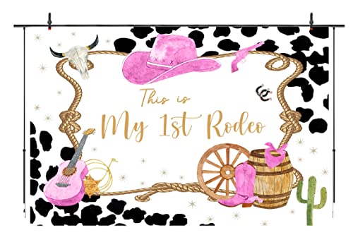 West Cowgirl Theme Birthday Party Backdrop for Girls My Wild West First Rodeo Party Photography Background Girl 1st Happy Birthday Cake Table Banner Decorations 7x5ft