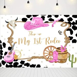 West Cowgirl Theme Birthday Party Backdrop for Girls My Wild West First Rodeo Party Photography Background Girl 1st Happy Birthday Cake Table Banner Decorations 7x5ft