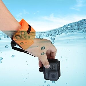 E-outstanding Waterproof Camera Float Strap, Universal Floating Wristband,Hand Grip Lanyard for Underwater GoPro,Waterproof Camera, Keys,Sunglass,etc (Orange)