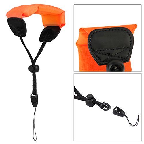 E-outstanding Waterproof Camera Float Strap, Universal Floating Wristband,Hand Grip Lanyard for Underwater GoPro,Waterproof Camera, Keys,Sunglass,etc (Orange)