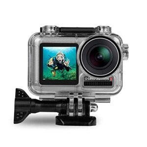 fitstill waterproof case for dji osmo action camera, 45m diving housing protective shell underwater accessories kit