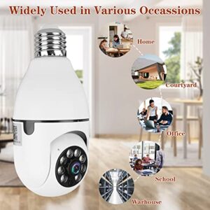 Wireless Light Bulb Camera 2.4GHz WiFi 360 Degree Socket Cameras for Home Security 1080p Smart Panoramic Cam Home Surveillance Camera System with Night Vision Motion Detection and Alarm