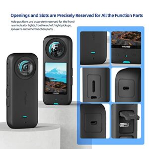 MoriEnzi for Insta360 X3 Body Silicone Cover 360X3 Protection Protective Accessories Body case Black