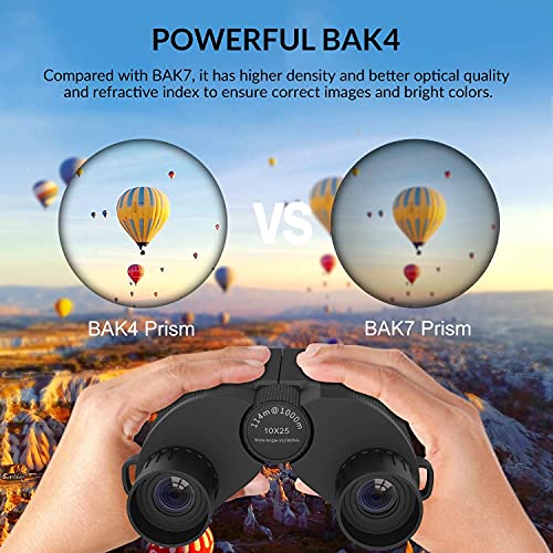 Binoculars for Kids and Adults, 10x25 Compact Binoculars Lightweight with Low Light Night Vision, Small High Powered for Bird Watching Hunting Travel Sightseeing Outdoor Sports and Concert…