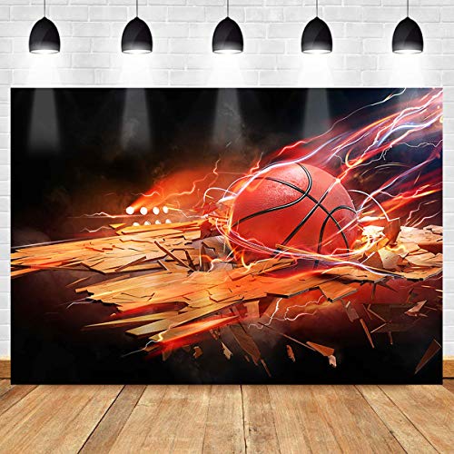 Basketball Flame Backdrop for Party Photography MEETSIOY Intense Basketball Breaks Through The Violent Basketball Aesthetics Background Basketball Fans Party Decorations Banner 7x5ft LSMT1243