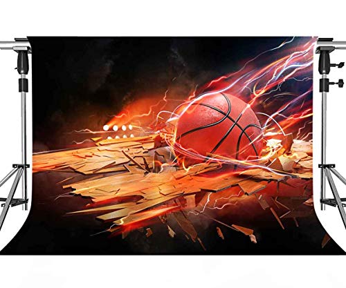 Basketball Flame Backdrop for Party Photography MEETSIOY Intense Basketball Breaks Through The Violent Basketball Aesthetics Background Basketball Fans Party Decorations Banner 7x5ft LSMT1243