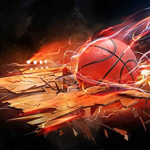 Basketball Flame Backdrop for Party Photography MEETSIOY Intense Basketball Breaks Through The Violent Basketball Aesthetics Background Basketball Fans Party Decorations Banner 7x5ft LSMT1243