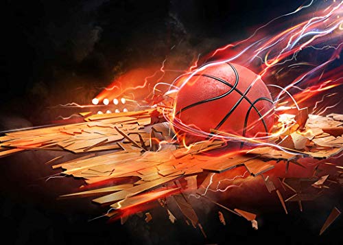 Basketball Flame Backdrop for Party Photography MEETSIOY Intense Basketball Breaks Through The Violent Basketball Aesthetics Background Basketball Fans Party Decorations Banner 7x5ft LSMT1243