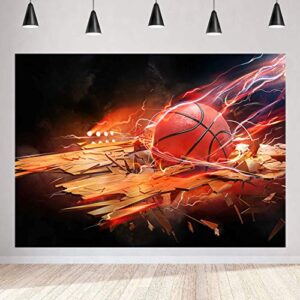 Basketball Flame Backdrop for Party Photography MEETSIOY Intense Basketball Breaks Through The Violent Basketball Aesthetics Background Basketball Fans Party Decorations Banner 7x5ft LSMT1243