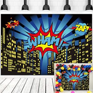 superhero city theme photo booth birthday party decoration supplies background studio prop (7x5ft)