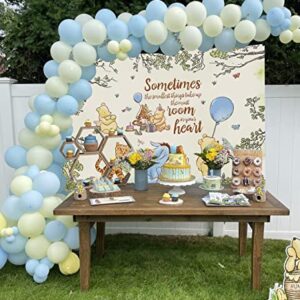 Classic Bear and Friends Photography Backdrop Newborn Baby Shower Decoration Background Boys Girls Birthday Party Backdrop Studio Props 5x3ft