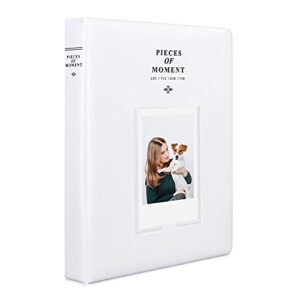 128 pockets mini photo album for fujifilm instax mini 70 7s 8 8+ 9 11 25 50s 90, polaroid z2300, polaroid pic-300p film instant camera & name card (smokey white)