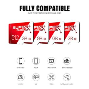 512GB Micro SD Card with SD Card Adapter High Speed TF Card/Micro SD Memory Cards 512GB for Smartphone,Computer,Tachograph,Tablet,Camera