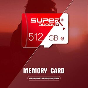 512GB Micro SD Card with SD Card Adapter High Speed TF Card/Micro SD Memory Cards 512GB for Smartphone,Computer,Tachograph,Tablet,Camera